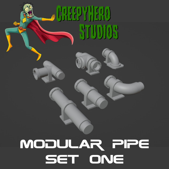 3D Printable Modular Pipe Set One by Michael Crossman