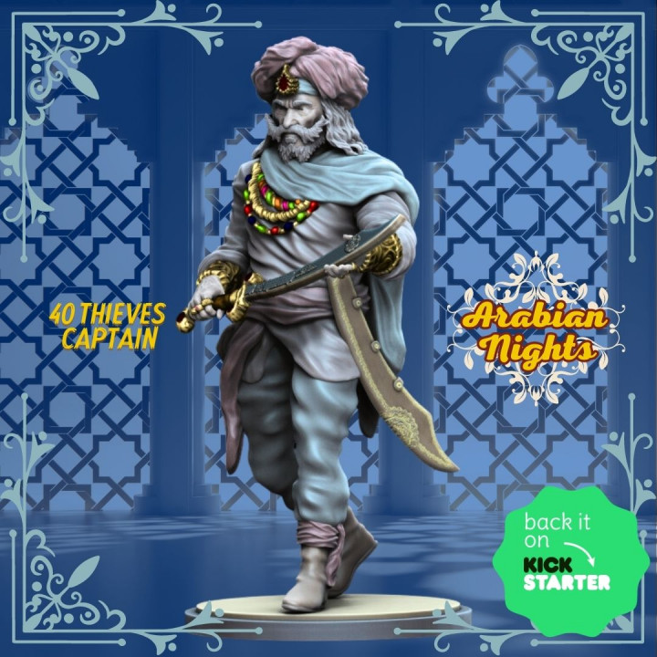 3D Printable Bandits Leader - Arabian Nights by MiniaturesCraze