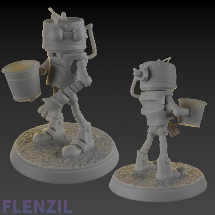 3D Printable Clockwork Robot by Flenzil Miniatures