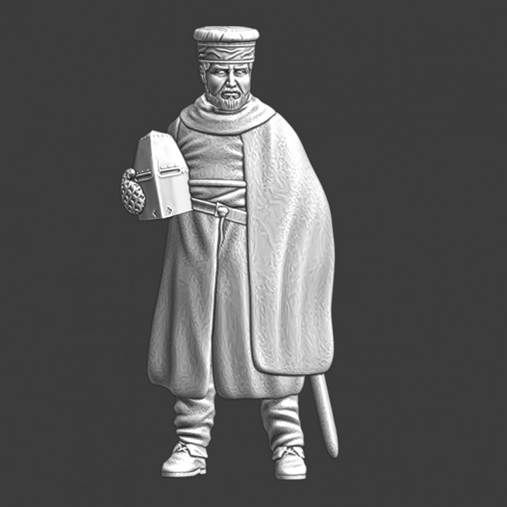 3D Printable Medieval knight w. great helmet relaxing by Northern ...