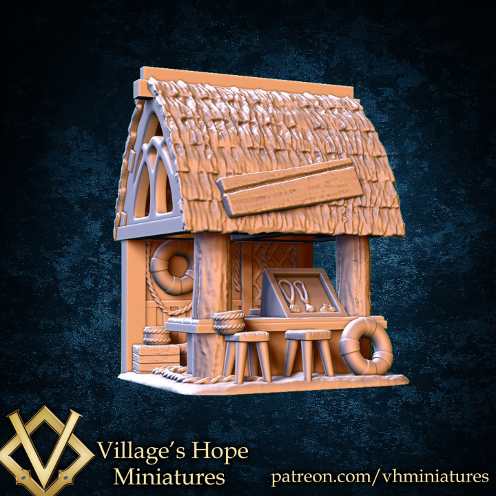 3D Printable Beach store / Beach vendor by Village's Hope Miniatures