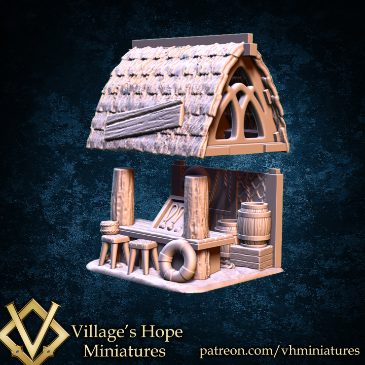 3D Printable Beach store / Beach vendor by Village's Hope Miniatures