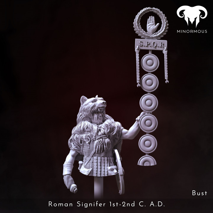 3D Printable Bust - Roman Signifer 1st-2nd C. A.D. Standard of Honor ...