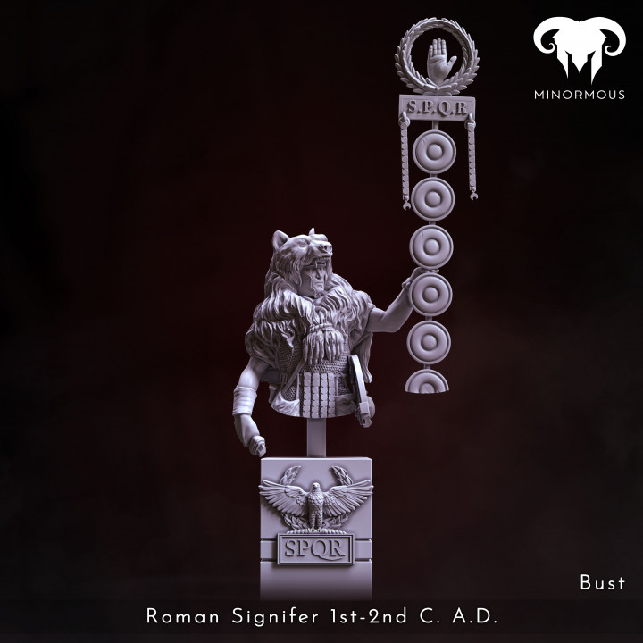 3D Printable Bust - Roman Signifer 1st-2nd C. A.D. Standard of Honor ...