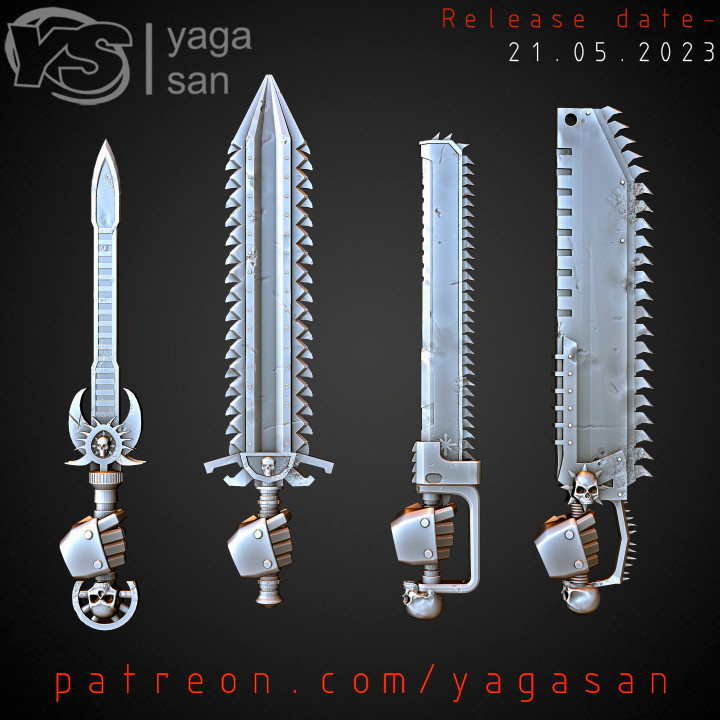 3D Printable CSM Chainsaw Swords KitBASH Pack by Yaga San
