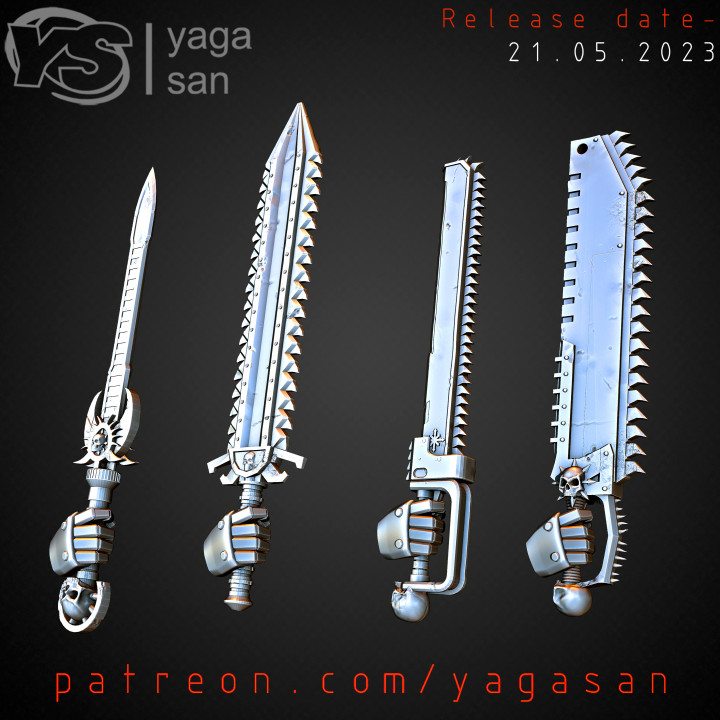 3D Printable CSM Chainsaw Swords KitBASH Pack by Yaga San