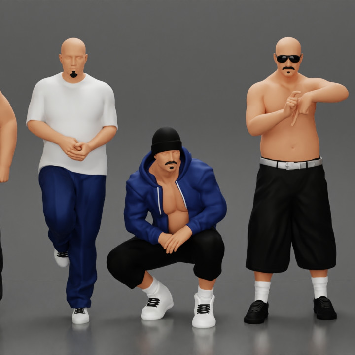 3D Printable The 5 Gangster Homies Collection by 3DGeschaft Miniatures ...