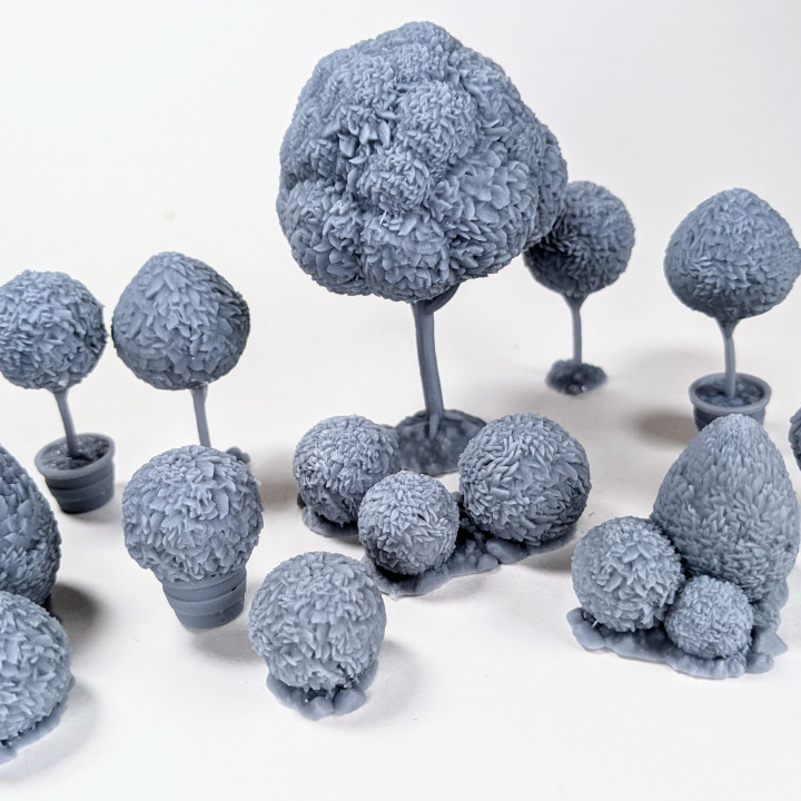3D Printable Bush & Tree Set by Custom Miniature Maker