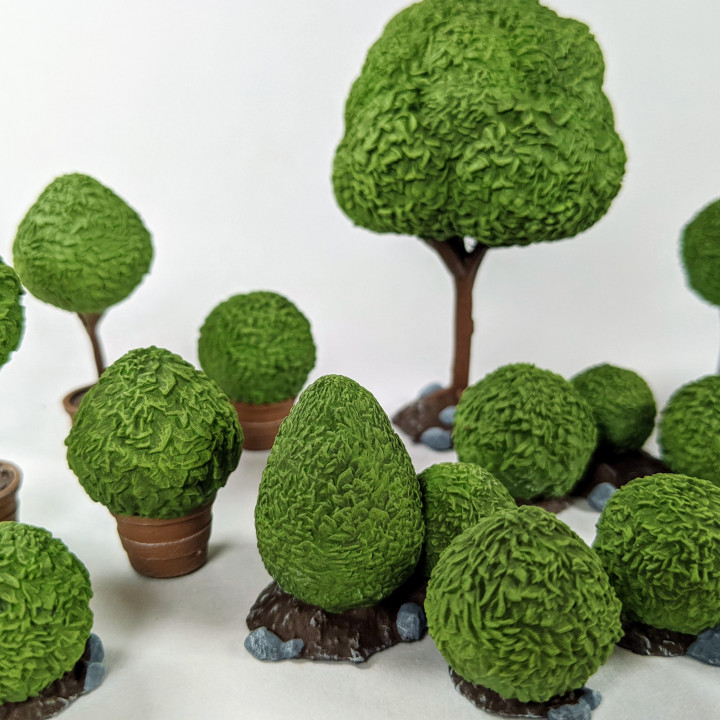 3D Printable Bush & Tree Set by Custom Miniature Maker