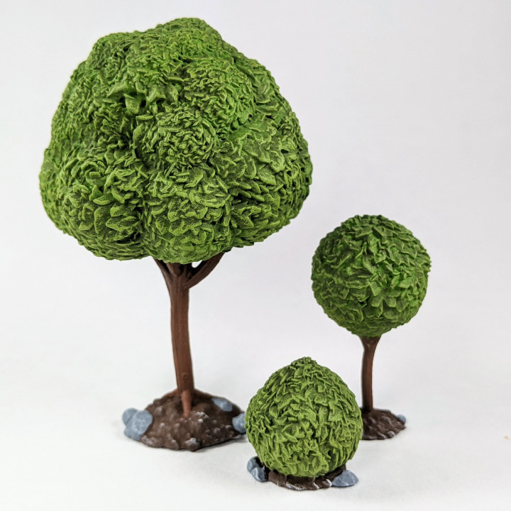 3D Printable Bush & Tree Set by Custom Miniature Maker