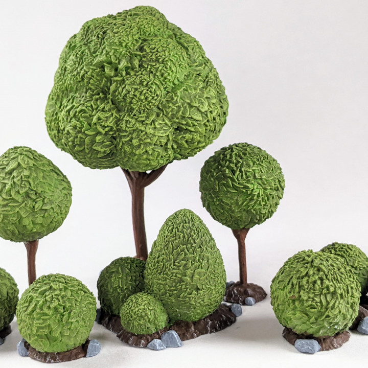 3D Printable Bush & Tree Set by Custom Miniature Maker
