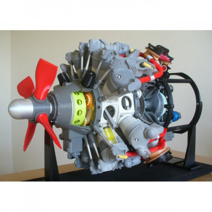 3D Printable Radial Engine, Turbo-Compound, 18 Cylinder, Post-World War ...