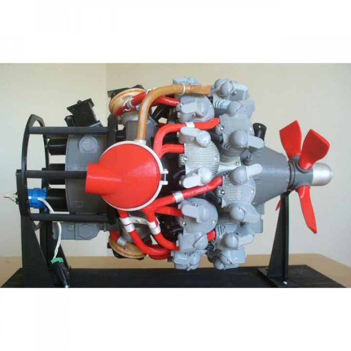 3D Printable Radial Engine, Turbo-Compound, 18 Cylinder, Post-World War ...