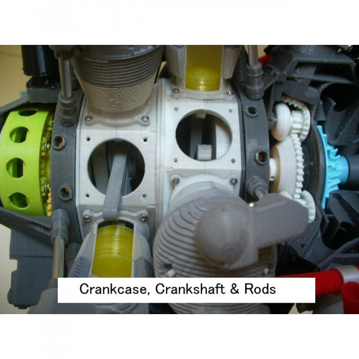 3D Printable Radial Engine, Turbo-Compound, 18 Cylinder, Post-World War ...