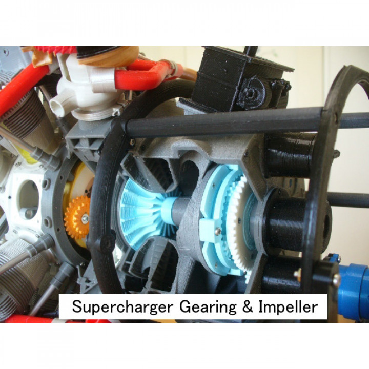 3D Printable Radial Engine, Turbo-Compound, 18 Cylinder, Post-World War ...
