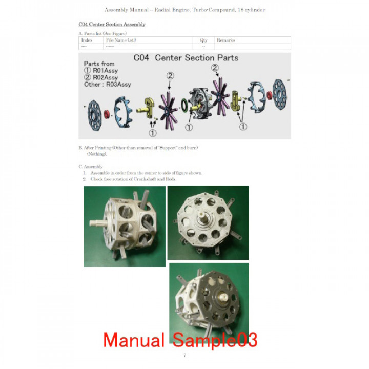 3D Printable Radial Engine, Turbo-Compound, 18 Cylinder, Post-World War ...