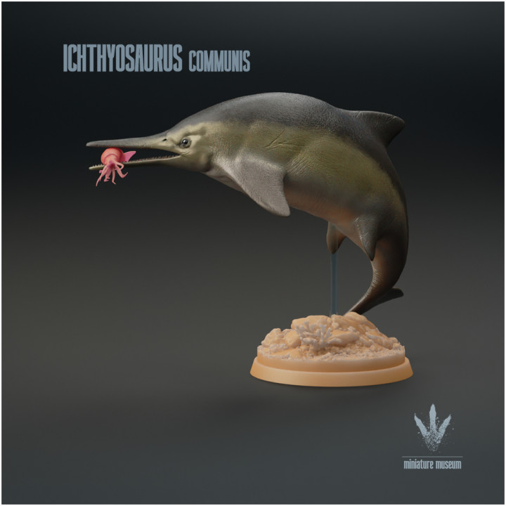 3D Printable Ichthyosaurus communis : The Fish-Lizard by Miniature Museum