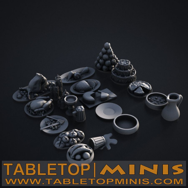 3D Printable Banquet Food by TableTopMinis