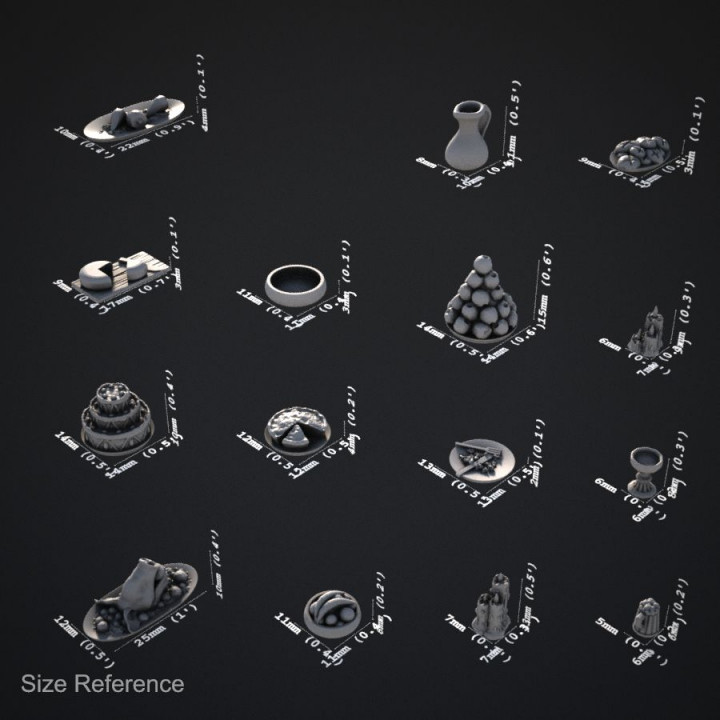 3D Printable Banquet Food by TableTopMinis