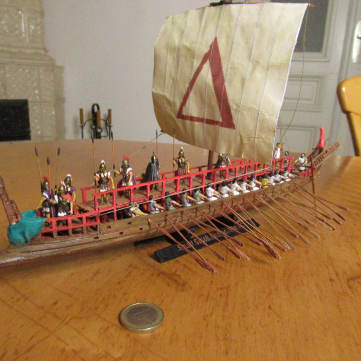 3D Printable Small Ancient Greek Bireme With Comfortable Seating by Alf ...