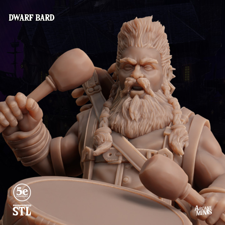 3D Printable Dwarf Bard - Pirate by Sordane Publishing