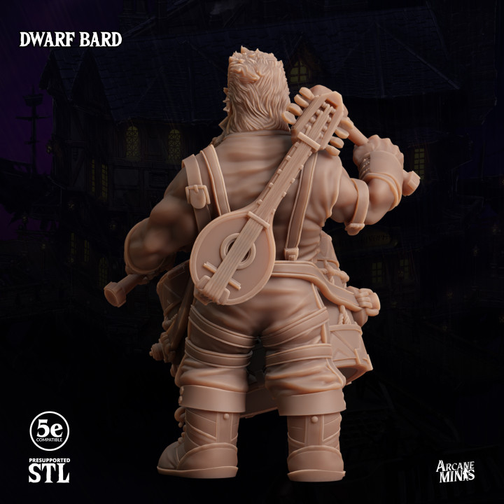 3D Printable Dwarf Bard - Pirate by Sordane Publishing