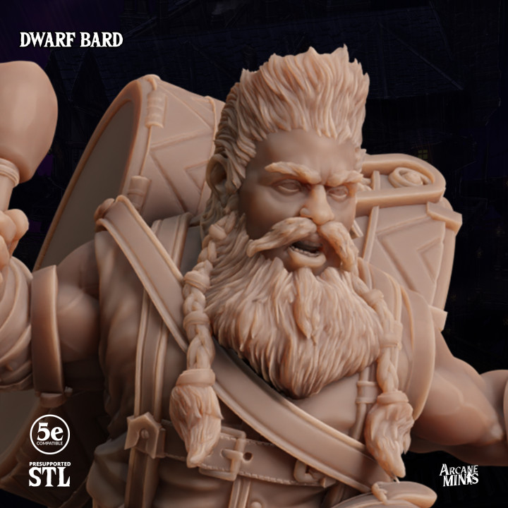 3D Printable Dwarf Bard - Pirate by Sordane Publishing