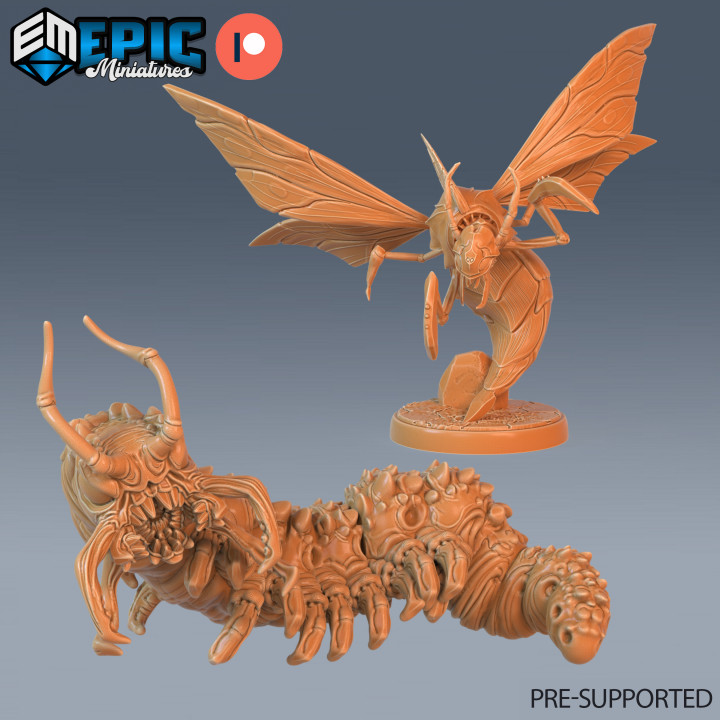 3D Printable Carrion Bug & Wasp Set / Giant Centipede & Winged Insect ...