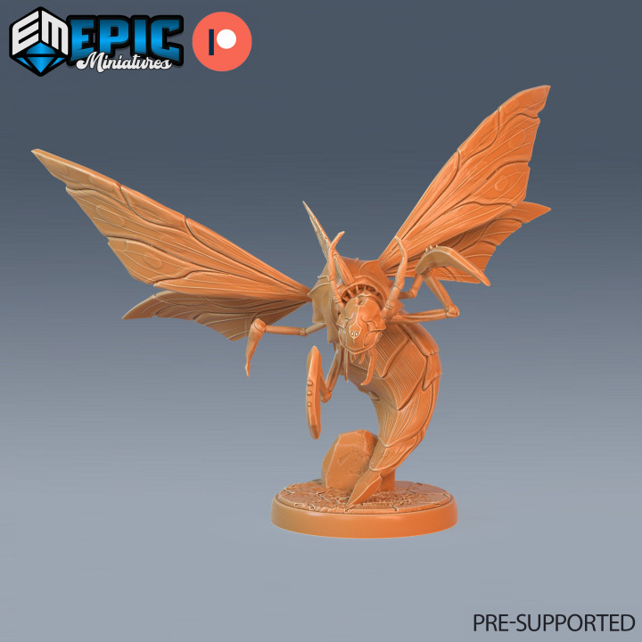3D Printable Giant Beetle & Wasp Team Attacking / Hercules Insect ...