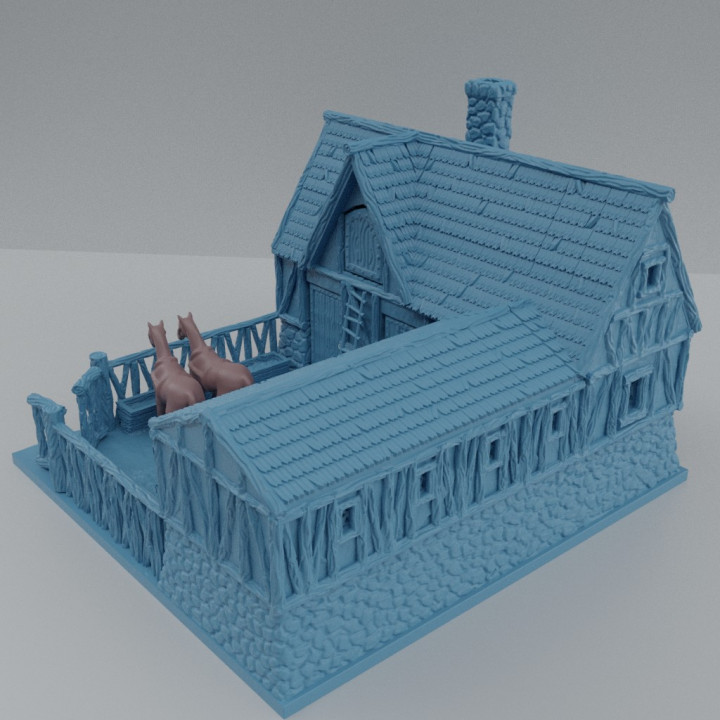 3D Printable Basic Stable - Tabletop Terrain - 28 MM by MiniatureLand
