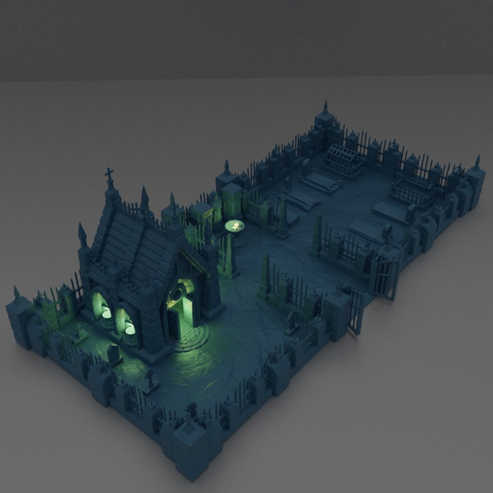 3D Printable Medieval Graveyard - Tabletop Terrain - 28 MM by MiniatureLand