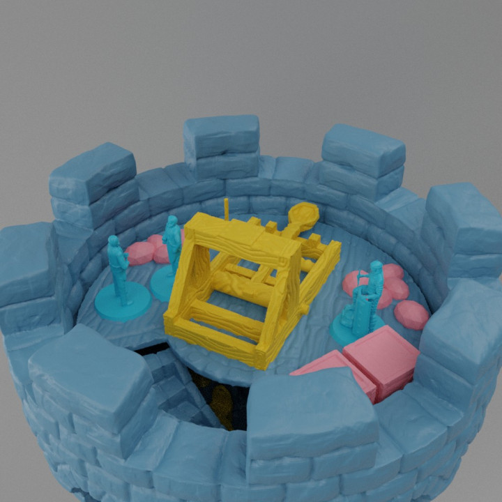 3D Printable Round Tower - Tabletop Terrain - 28 MM by MiniatureLand