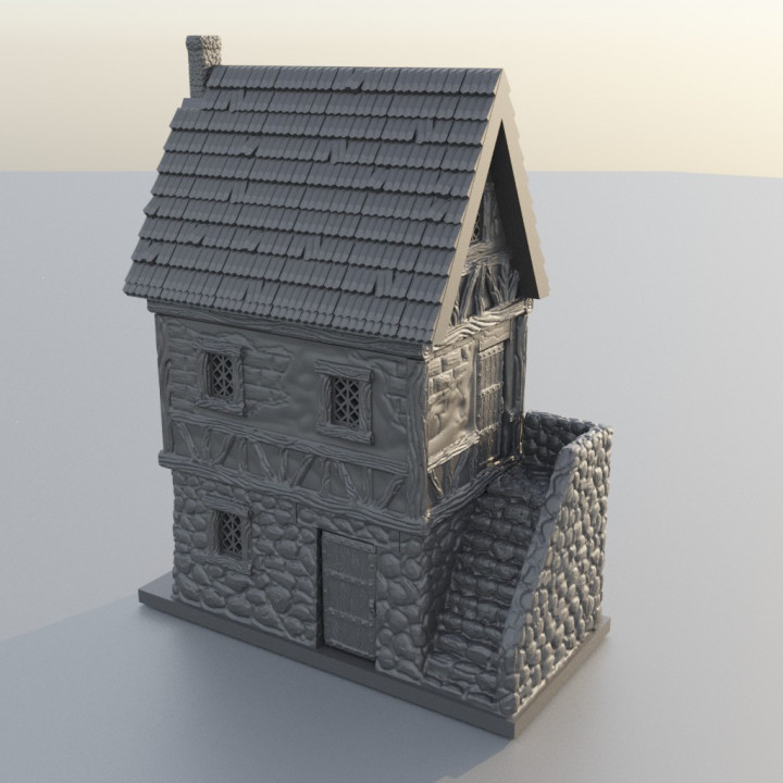 3D Printable Two Story House - Tabletop Terrain - 28 MM by MiniatureLand