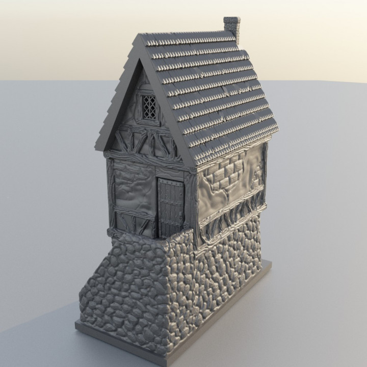 3D Printable Two Story House - Tabletop Terrain - 28 MM by MiniatureLand