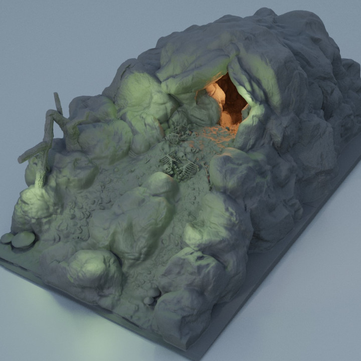 3D Printable Troll Cave - Tabletop Terrain - 28 MM by MiniatureLand