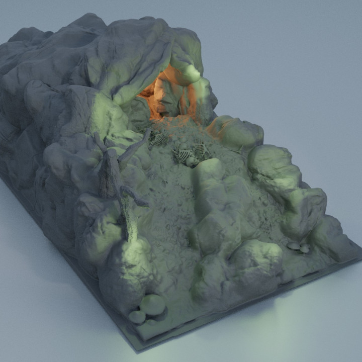 3D Printable Troll Cave - Tabletop Terrain - 28 MM by MiniatureLand