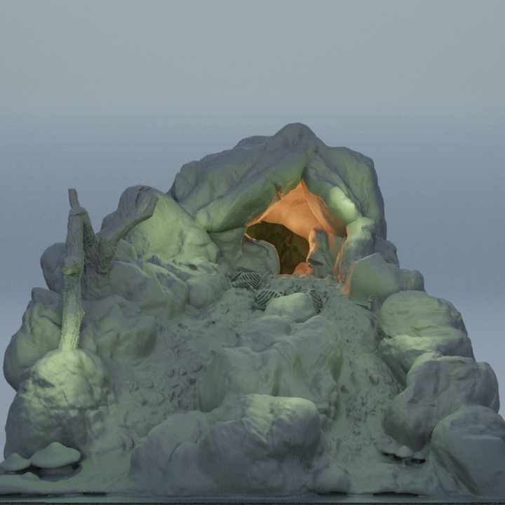 3D Printable Troll Cave - Tabletop Terrain - 28 MM by MiniatureLand