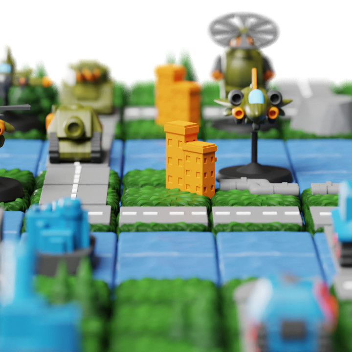 3D Printable Mini Tactics Wars - a tactical boardgame by Florian Azar