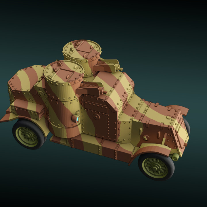 3D Printable Austin armoured car (WW1, British Empire) by Wargame3d