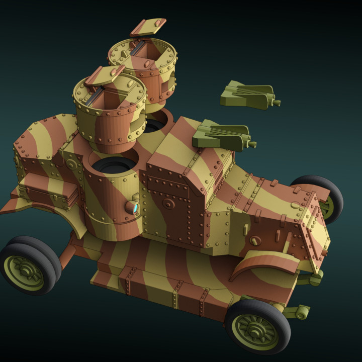 3D Printable Austin armoured car (WW1, British Empire) by Wargame3d