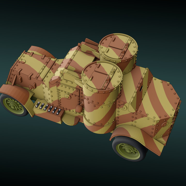 3D Printable Austin armoured car (WW1, British Empire) by Wargame3d