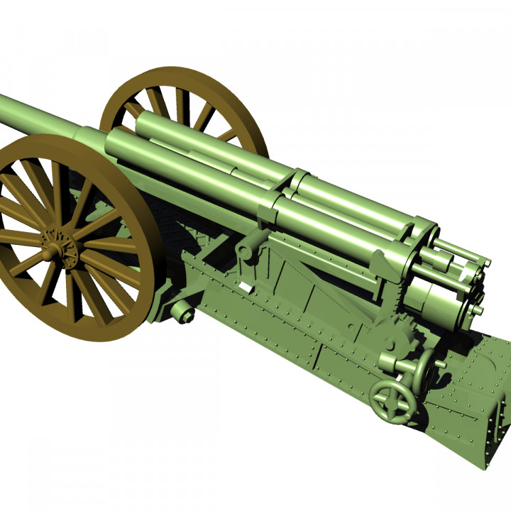 3D Printable BL 60 pounder Gun (WW1, British Empire) by Wargame3d
