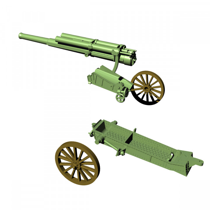 3D Printable BL 60 pounder Gun (WW1, British Empire) by Wargame3d
