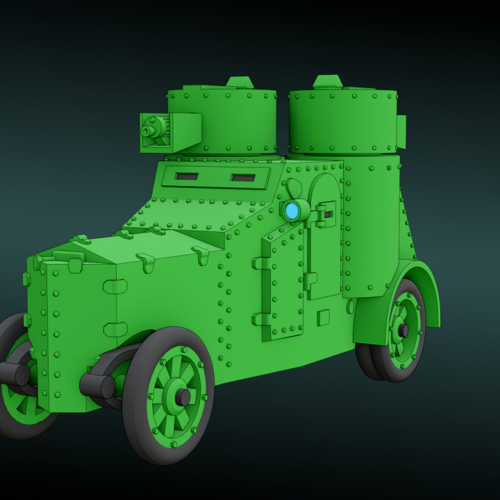3D Printable Izhorski-FIAT Armoured Car (WW1, Russian Empire, 1917) by ...
