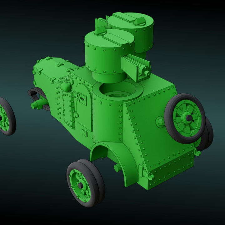 3D Printable Izhorski-FIAT Armoured Car (WW1, Russian Empire, 1917) by ...