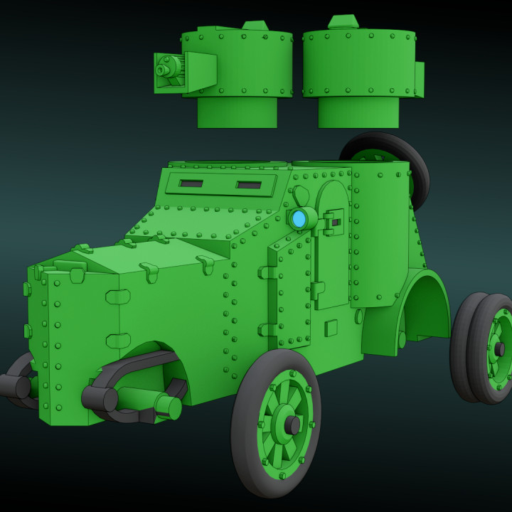 3D Printable Izhorski-FIAT Armoured Car (WW1, Russian Empire, 1917) by ...