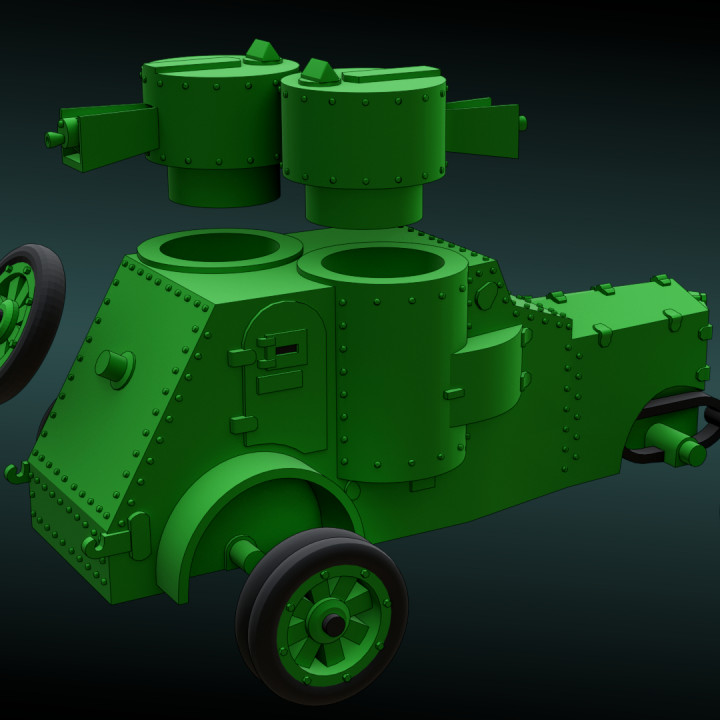 3D Printable Izhorski-FIAT Armoured Car (WW1, Russian Empire, 1917) by ...