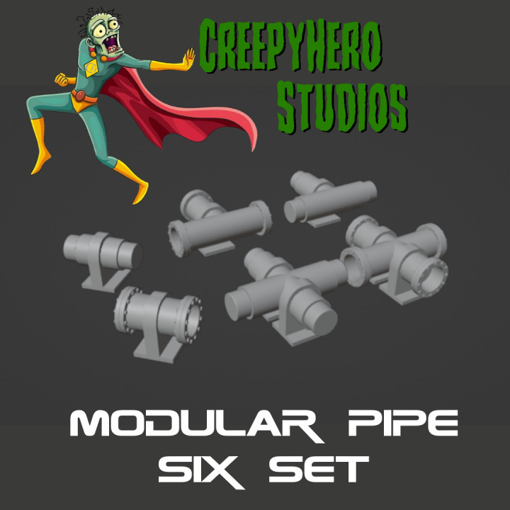 3D Printable Modular Pipe Set Six by Michael Crossman