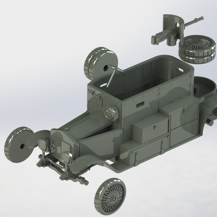 3D Printable Minevra armoured car (WW1, Austro-Hungary) by Wargame3d