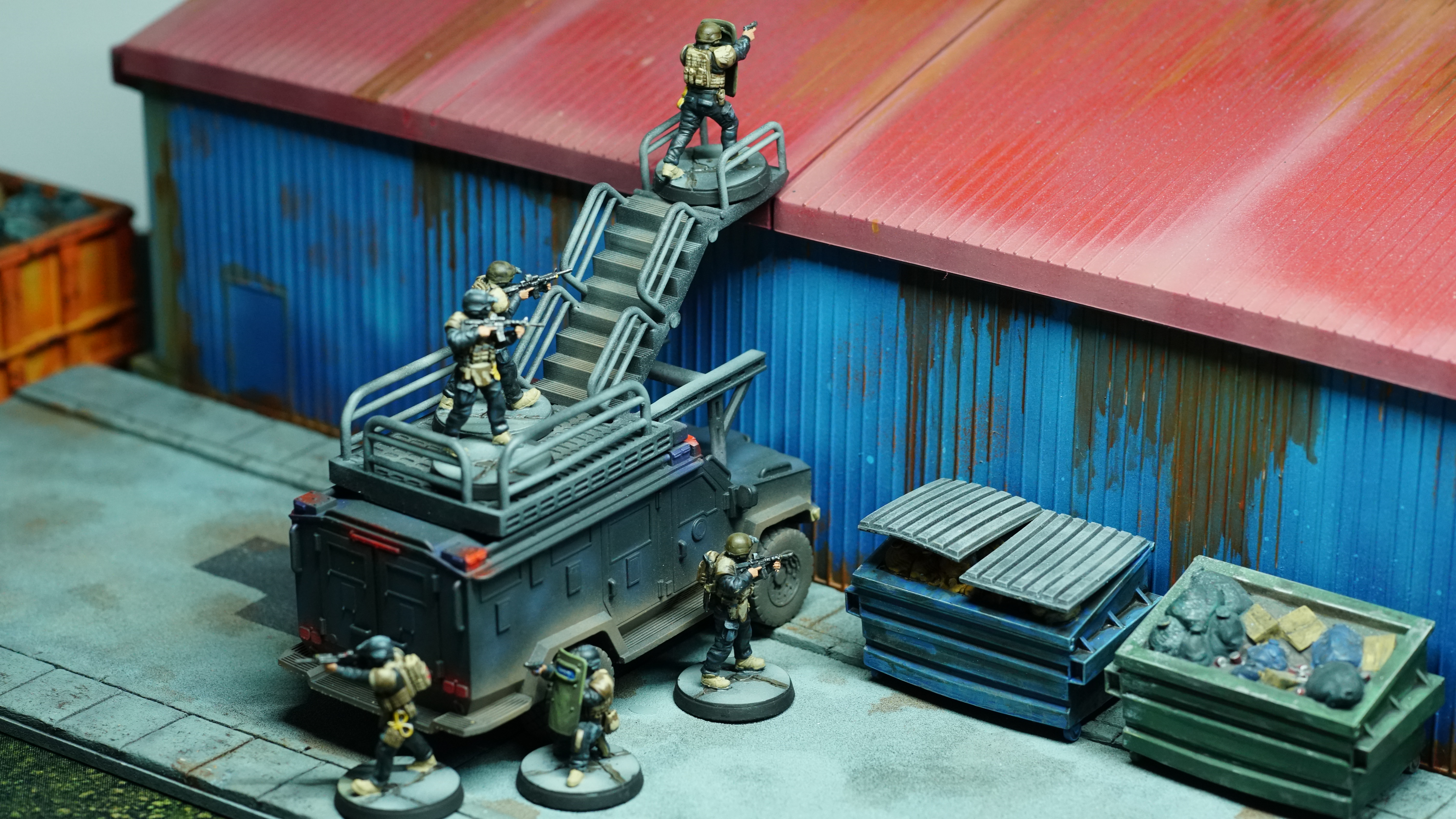 3D Printable SWAT Truck Bearcat police truck by Modern-Miniatures.eu